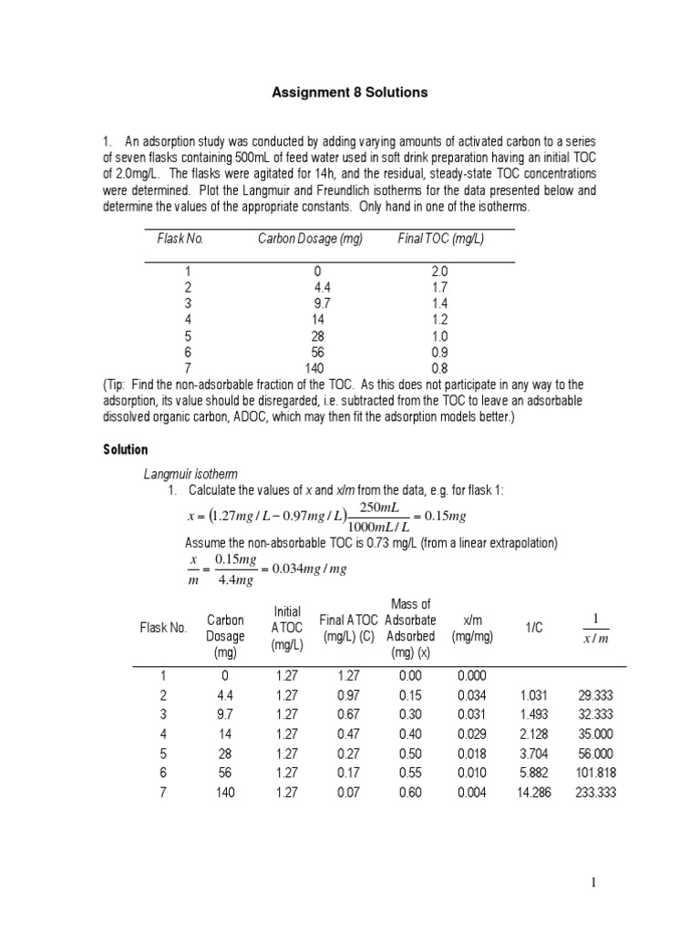 Adsorption - Solved Problems | PDF | Adsorption | Chemical Engineering