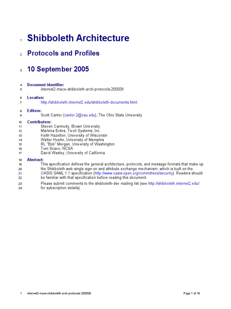 Shibboleth Architecture | PDF | Hypertext Transfer Protocol | Access ...
