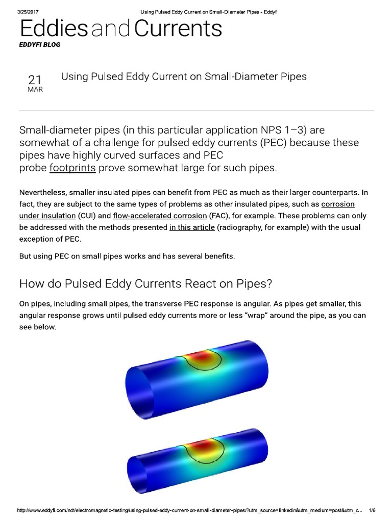 Using Pulsed Eddy Current On Small-Diameter Pipes - Eddyfi | PDF