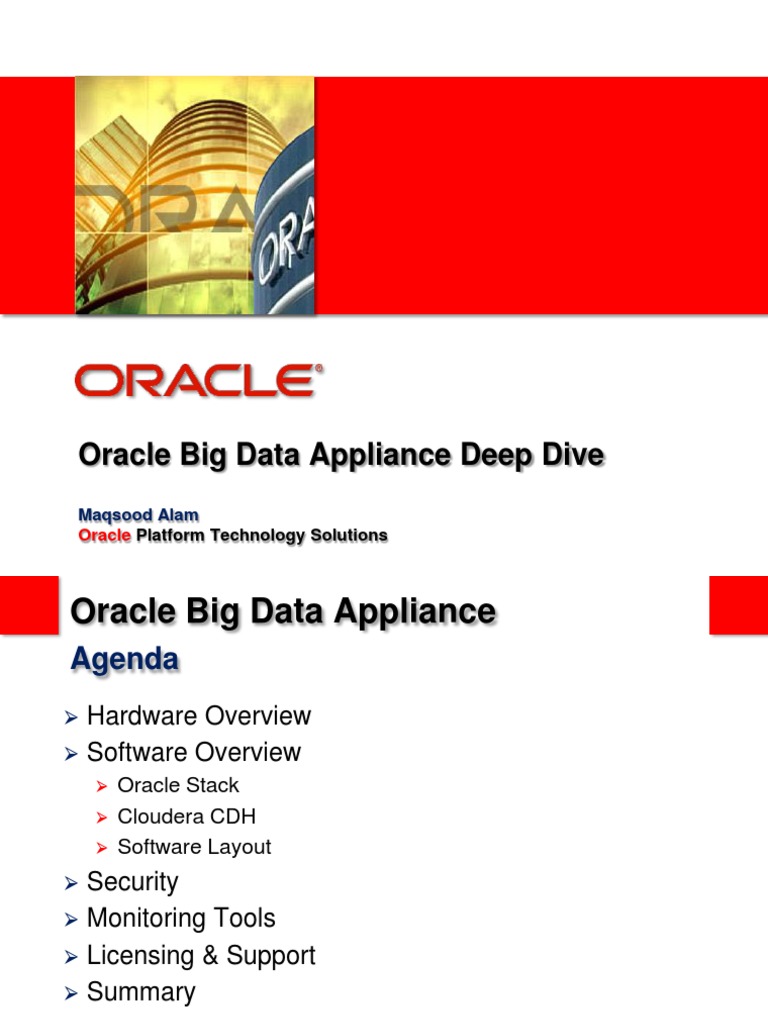 04 Oracle Big Data Appliance Deep Dive | PDF | Apache Hadoop | Oracle Database