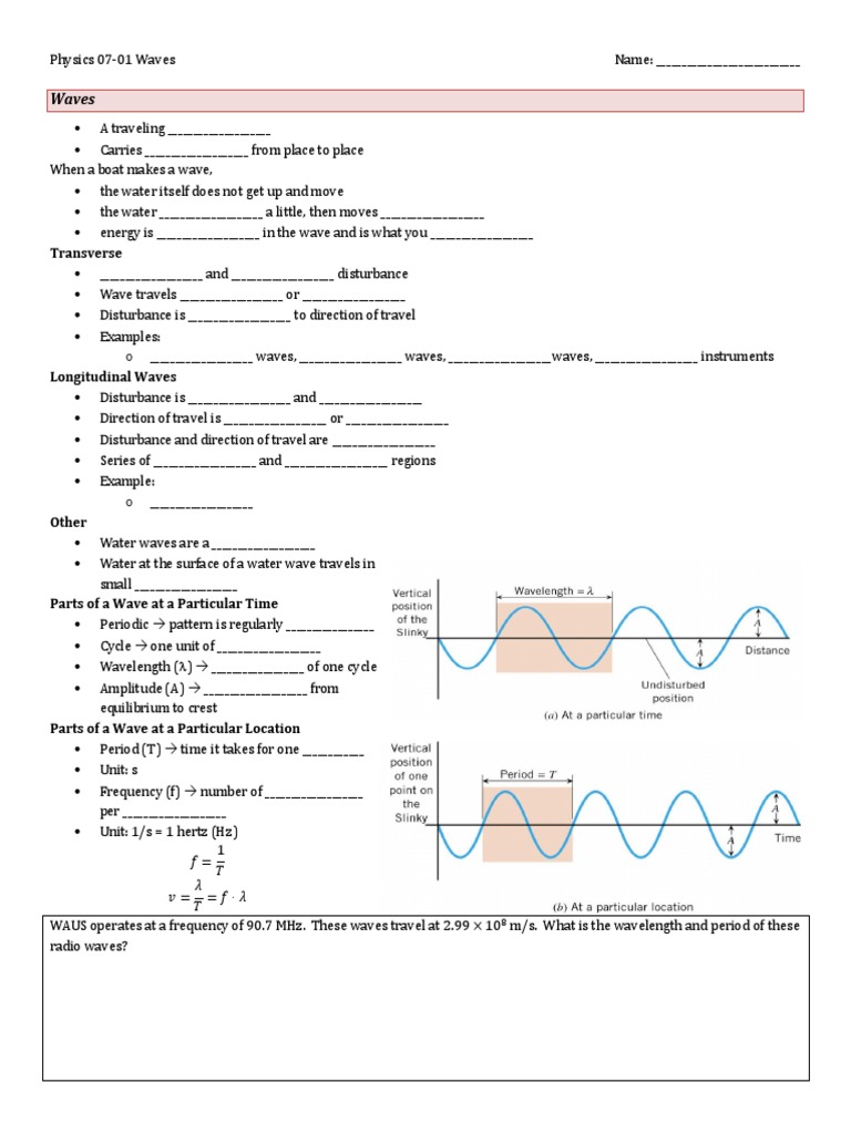 Physics 07-01 Waves | PDF | Waves | Frequency