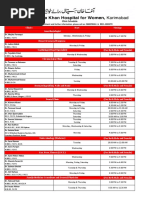 DOW Hospital OPD Schedule & Contacts | PDF | Medicine | Clinical Medicine