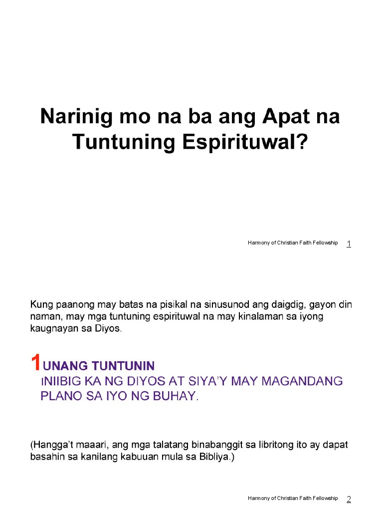 4 Spiritual Laws - Tagalog | PDF