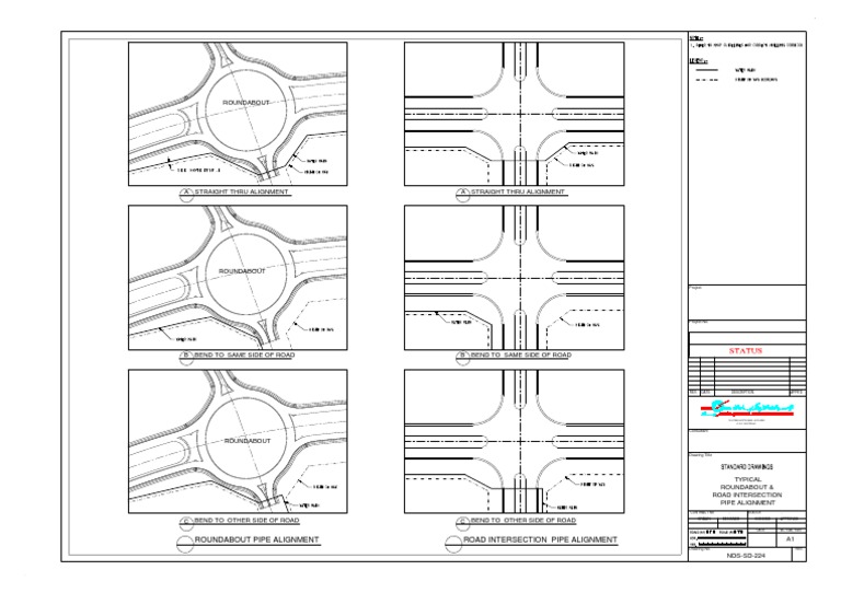 Roundabout Pipe Alignment Road Intersection Pipe Alignment: Project | PDF