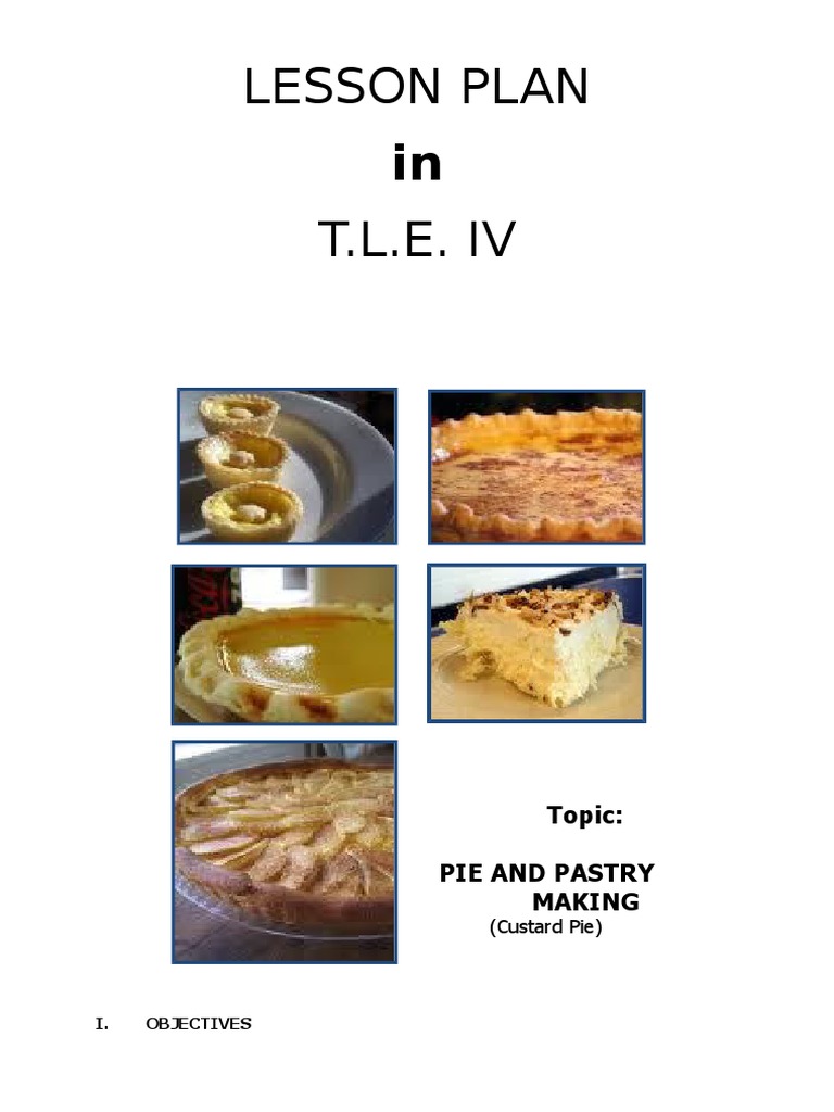 Baking a Custard Pie Lesson Plan | PDF | Custard | Lesson Plan