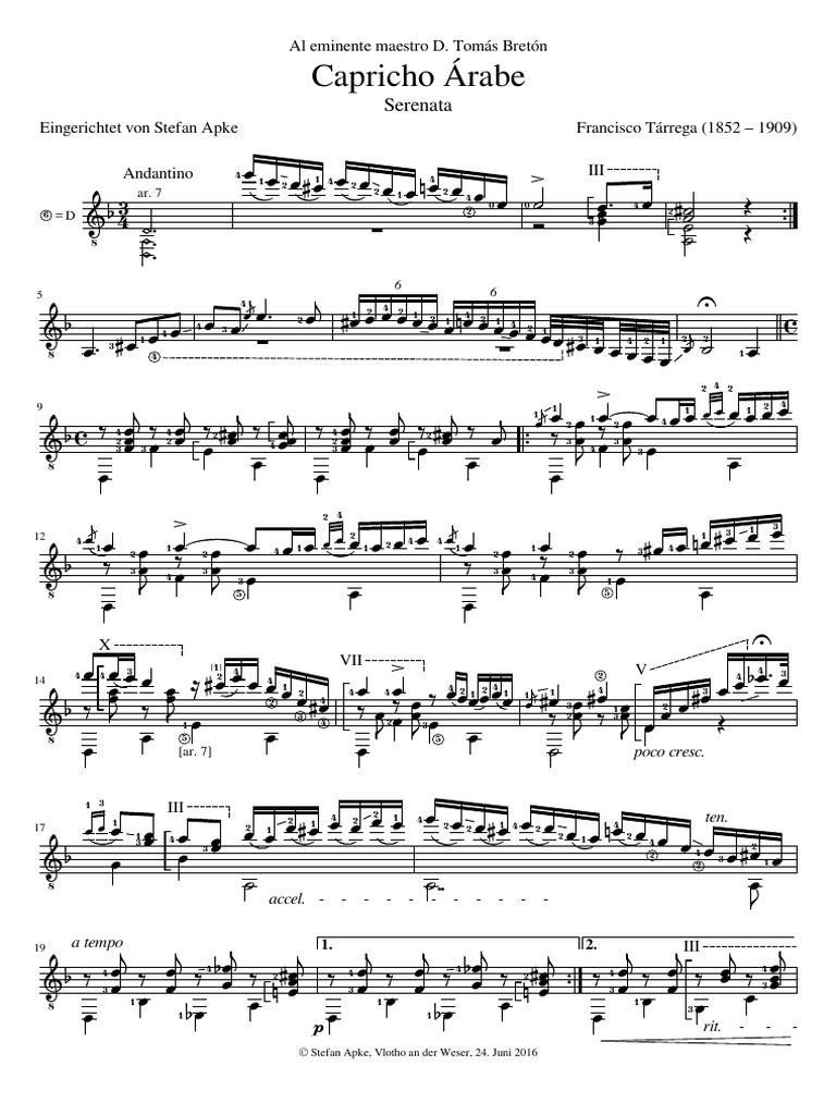 Capricho Árabe - Francisco Tárrega PDF | PDF