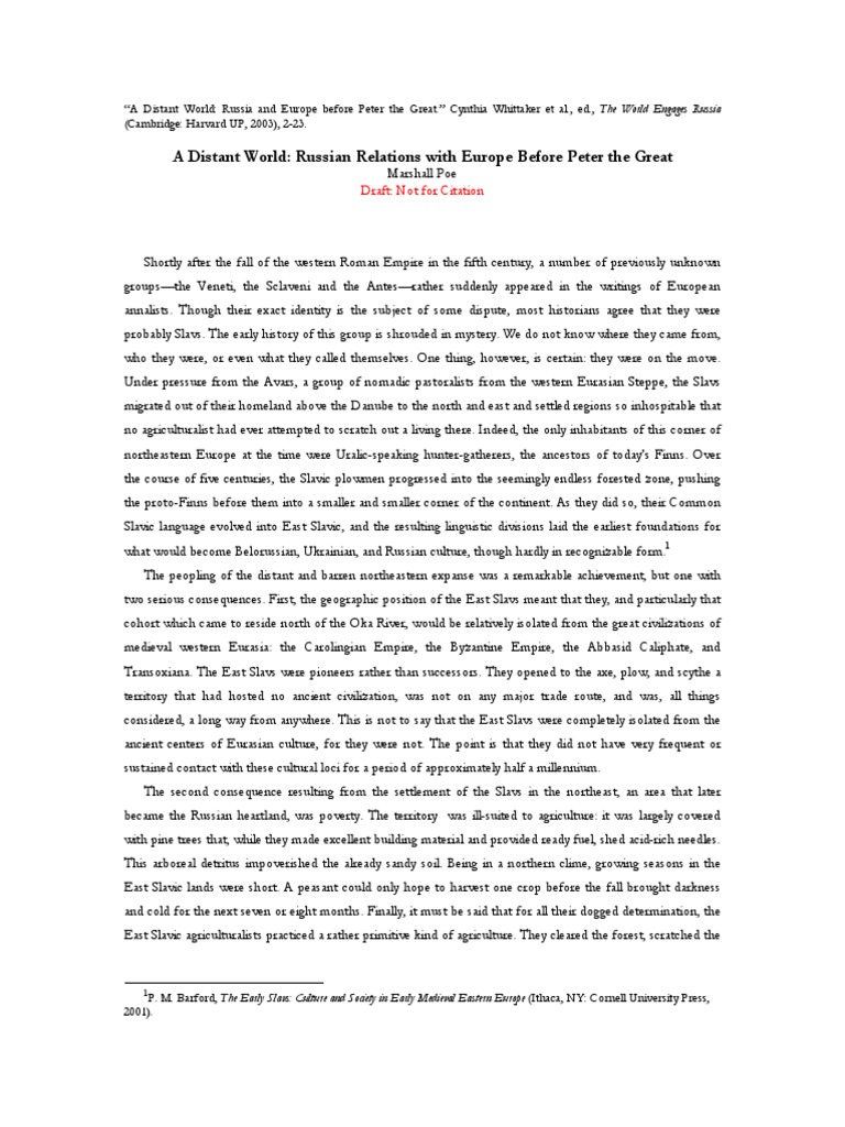 Russia-Europe Relations Pre-Peter | PDF | Slavs | Vikings