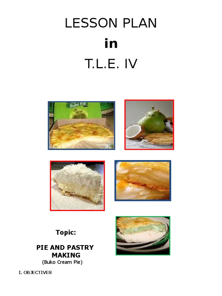 Buko Pie Baking Lesson Plan | PDF | Lesson Plan | Baking
