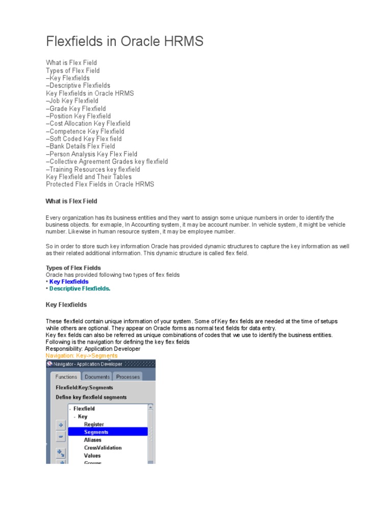 Flexfields in Oracle HRMS | PDF | Oracle Database | Competence (Human Resources)