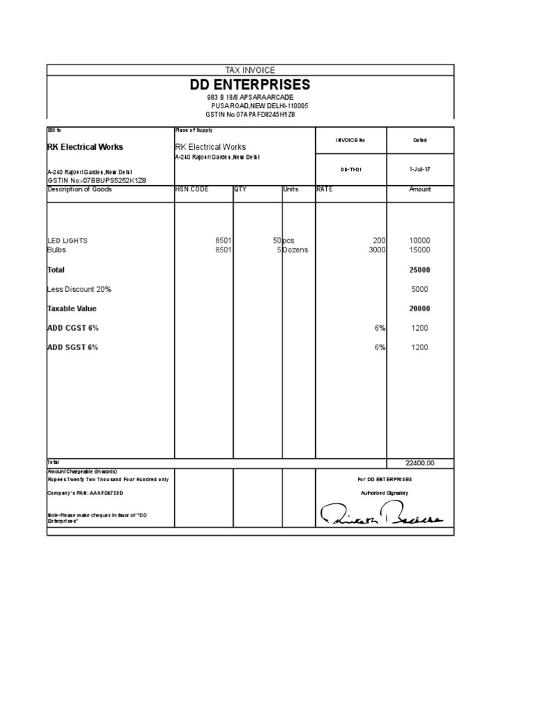 GST Tax Invoice Format For Goods Teachoo | PDF