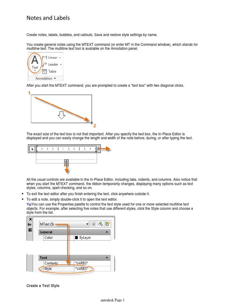 10.notes and Labels PDF | PDF | Auto Cad | Application Software