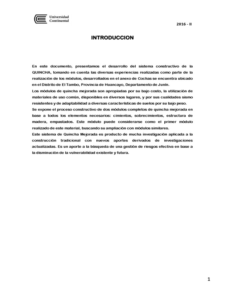 La Quincha | PDF | Madera | Materiales de construcción
