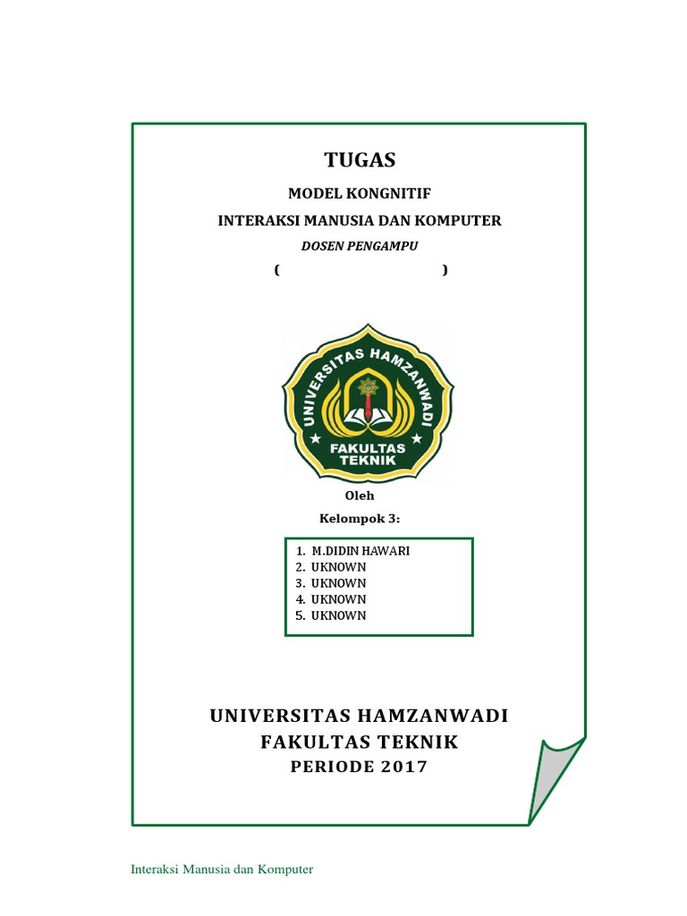 Tugas Model Kongnitif Imk | PDF | Seni | Komputer