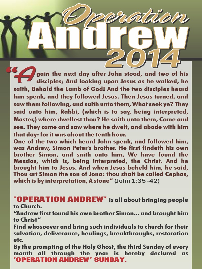 Operation Andrew 2014 | PDF | Saint Peter | Jesus