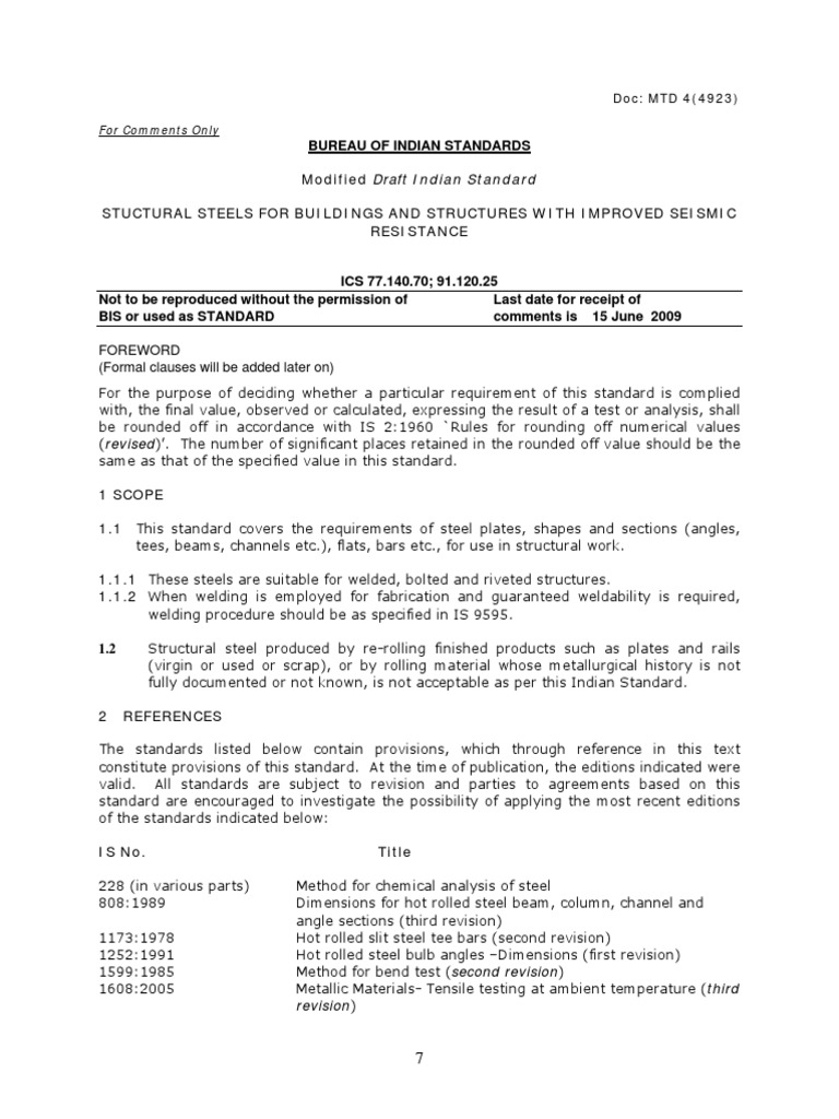 Is 1852 PDF | Download Free PDF | Structural Steel | Rolling (Metalworking)