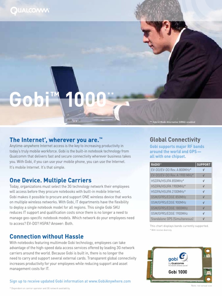 Gobi 1000 Product Sheet | PDF | High Speed Packet Access | Gsm