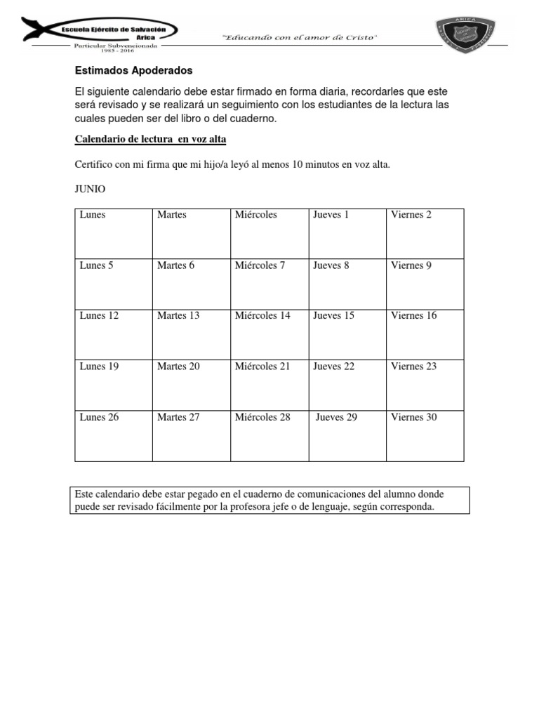 Calendario de Lecturas Diarias | PDF