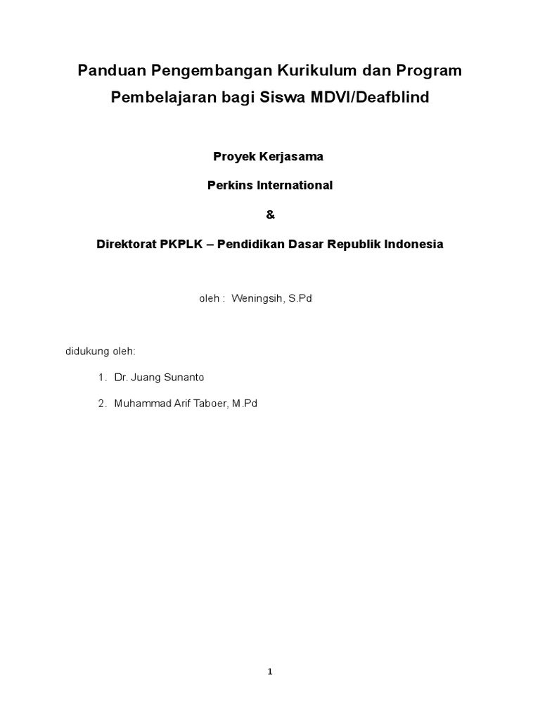 MDVI Curriculum Manual - Indonesia | PDF