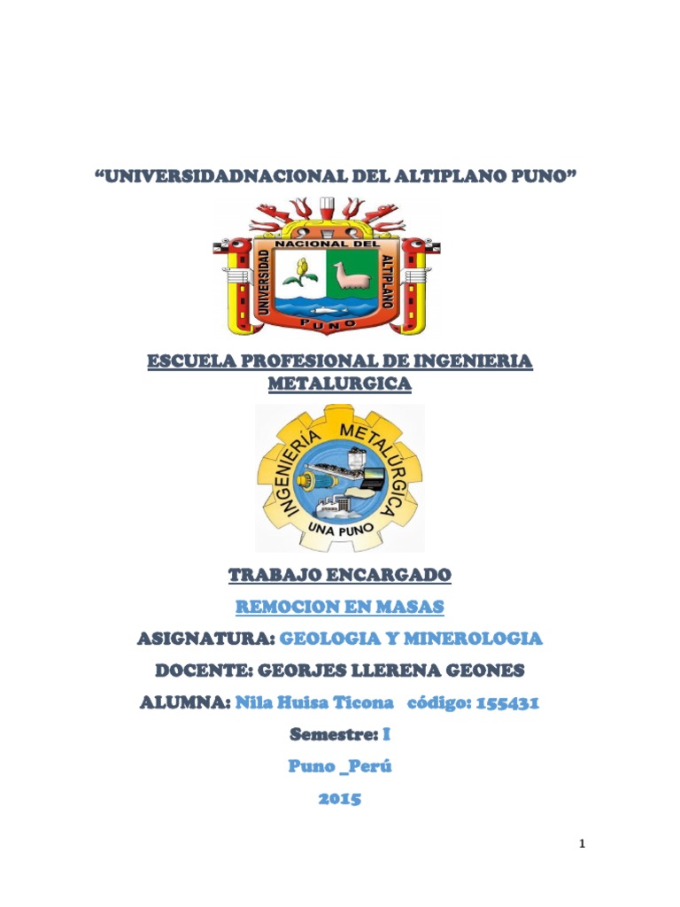 Remocion de Masa | PDF | Erosión | Roca (geología)