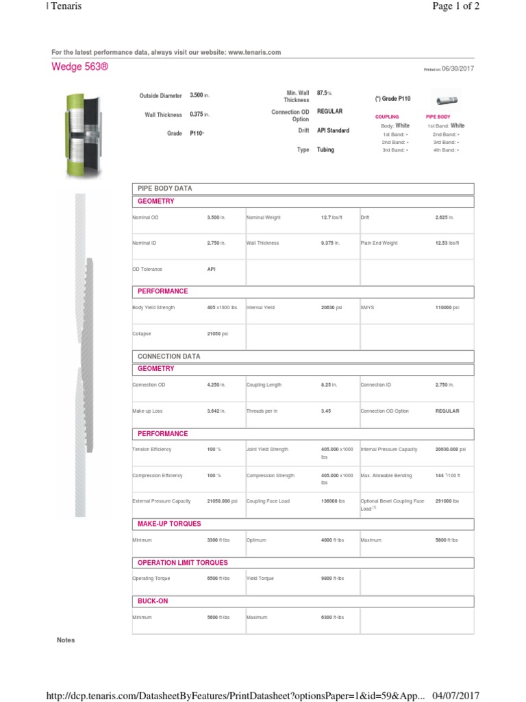 Wedge 563®: Pipe Body Data | PDF | Contractual Term | Pipe (Fluid ...