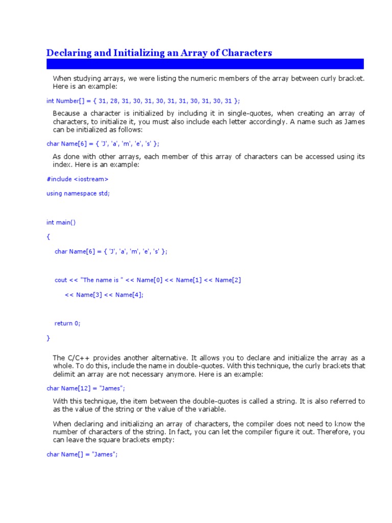 Arrays in C++ | PDF | Array Data Type | Pointer (Computer Programming)