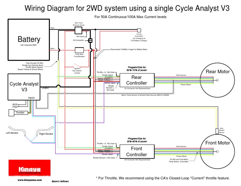 Wiring Diagram for a 2WD Electric Vehicle System Using a Single Cycle ...