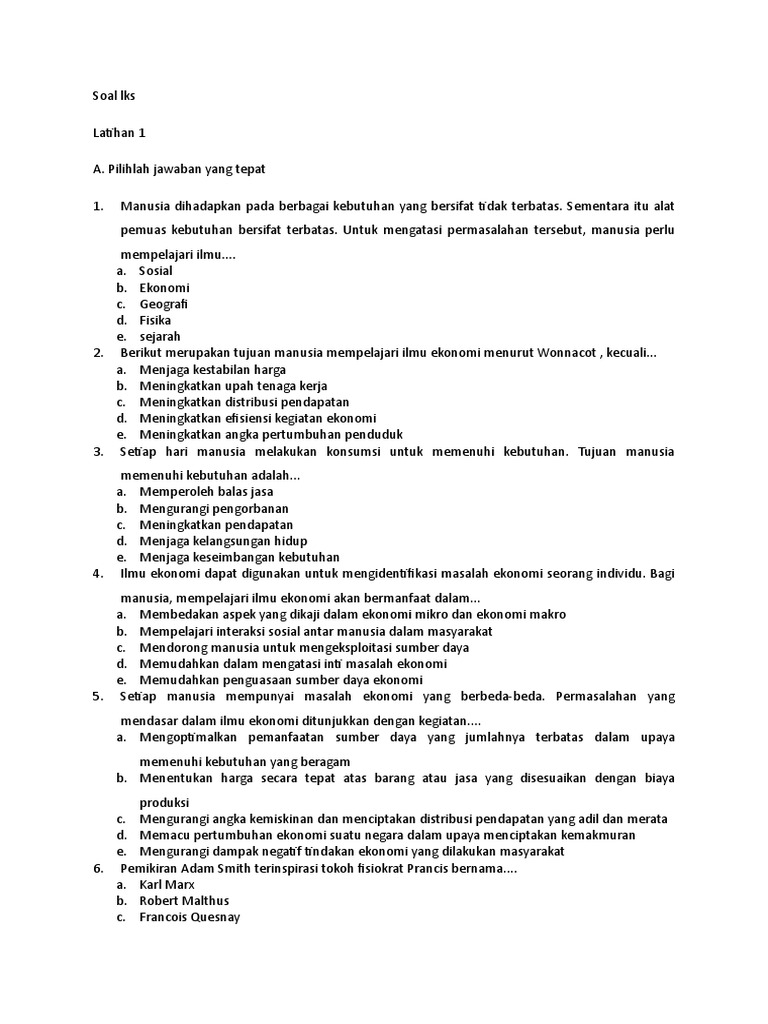 Soal Lks | PDF