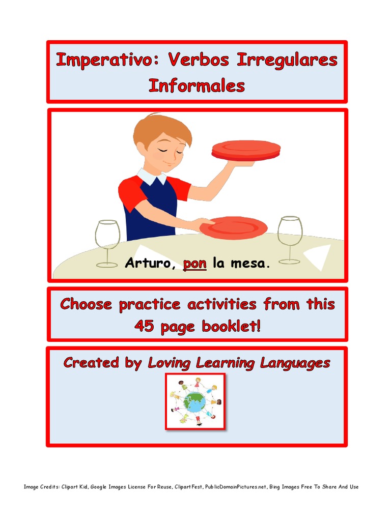Preview Imperativo Verbos Irregulares Informales Spanish Irregular Tú ...