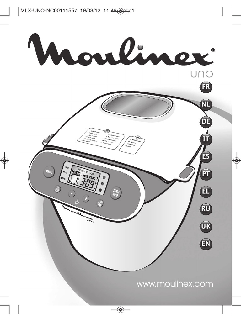 MOULINEX-UNO-OW3101-Manual-Recetas.pdf | Gluten | Panes