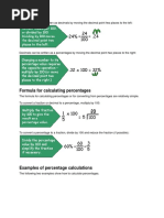Percentage Formula Cheat Sheet | PDF