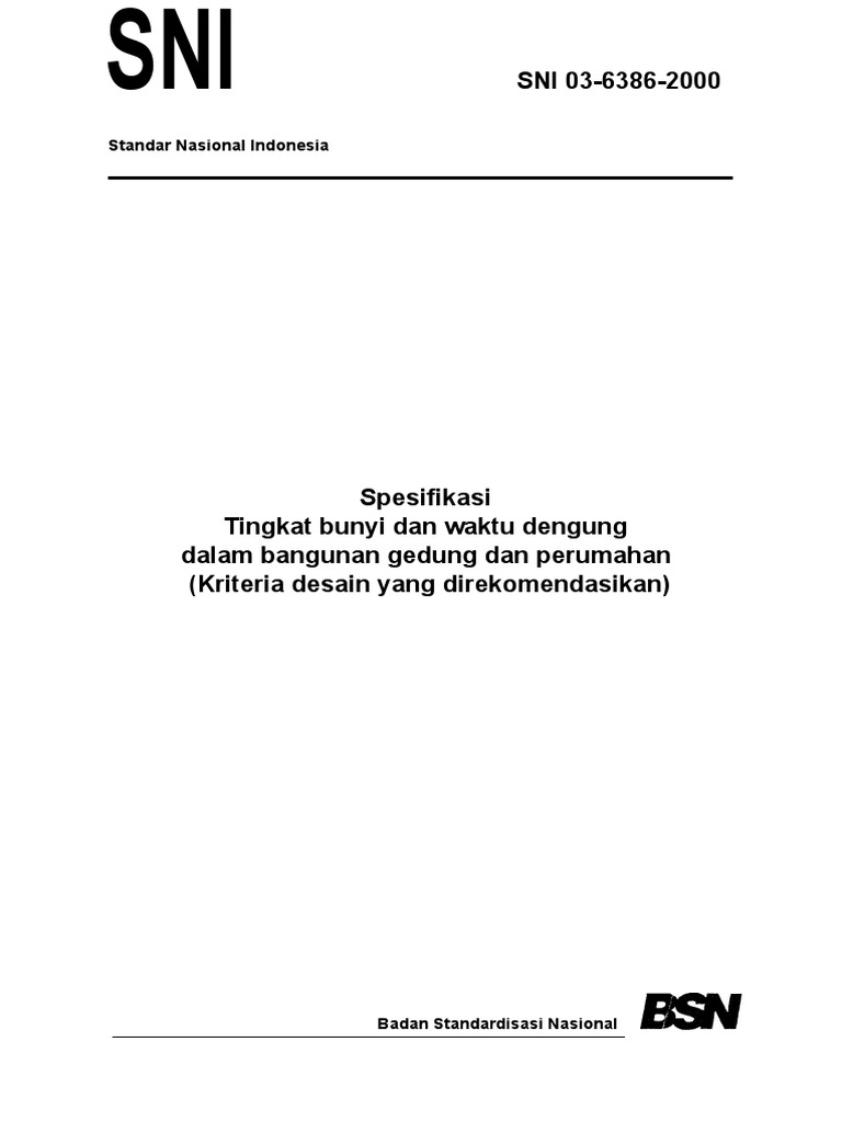 Sni 03-6386-2000 | PDF