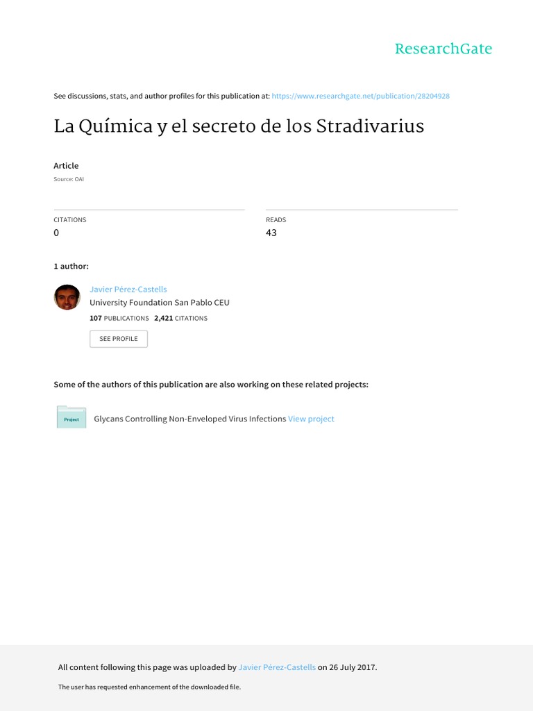 La Quimica y El Secreto de Los Stradivarius | PDF | Violín | Entretenimiento (general)