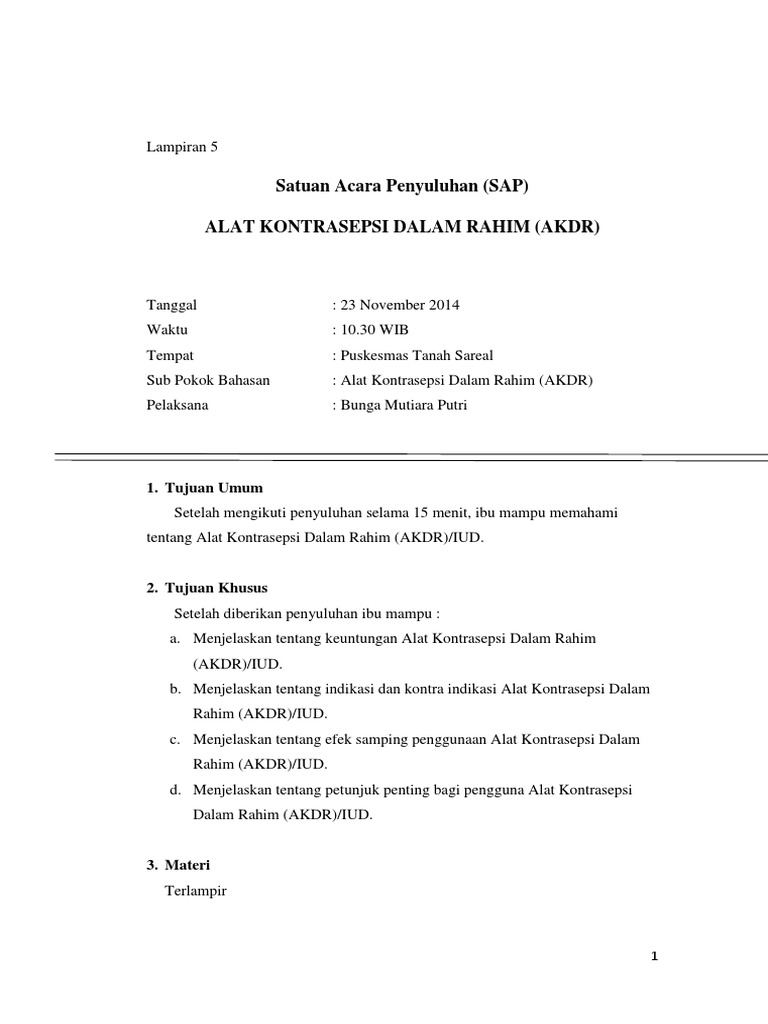 Contoh SAP KB IUD | PDF