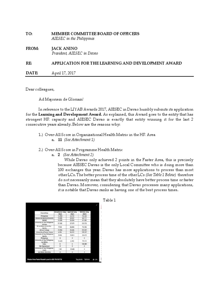 Learning and Development Award | PDF | Cognition | Business