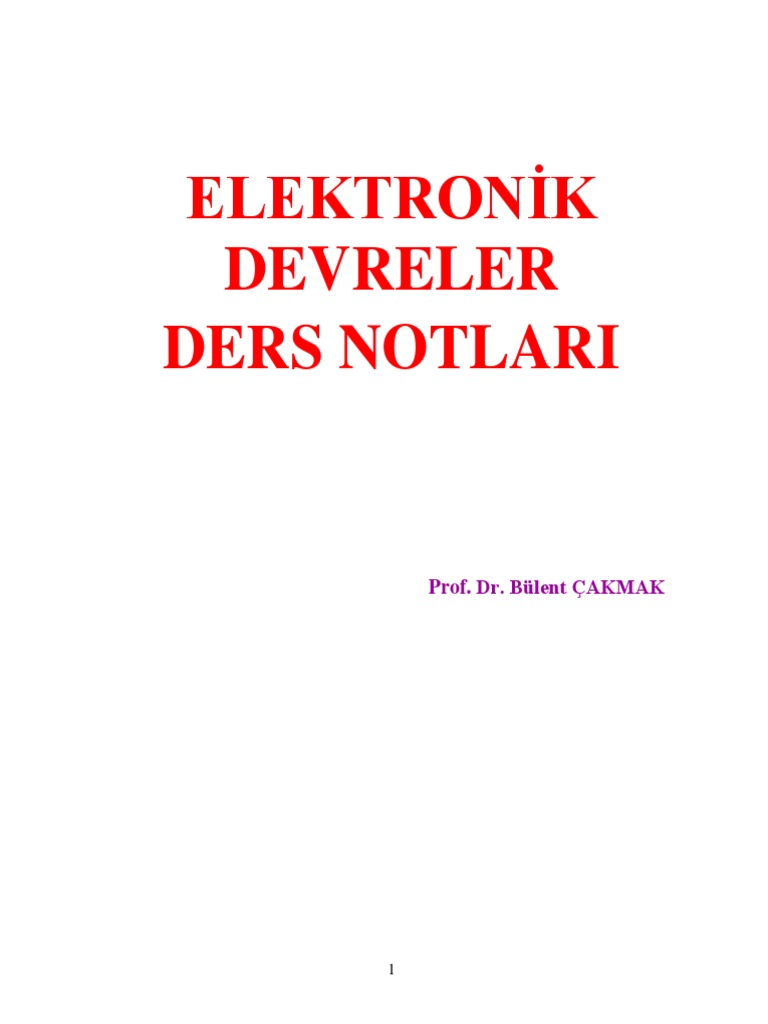 Elektronik Devreler Ders Notları 2016 PDF | PDF