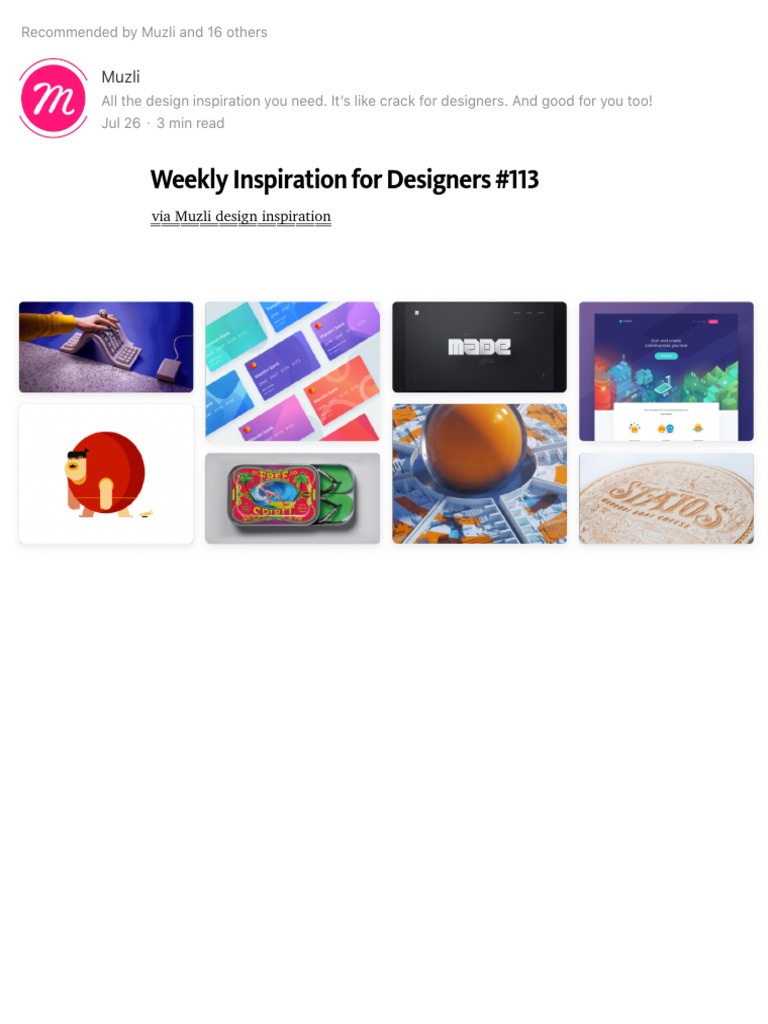 Weekly Inspiration For Designers #113 - Muzli - Design Inspiration | PDF