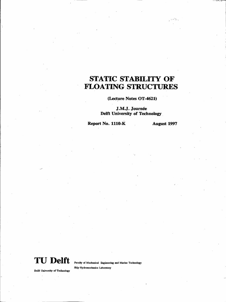 Static Stability of Floating Structures | PDF | Buoyancy | Center Of Mass
