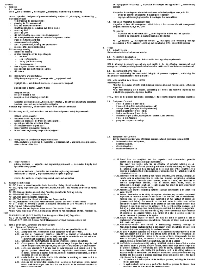 Keyword For API 580 PDF | PDF | Risk | Risk Management