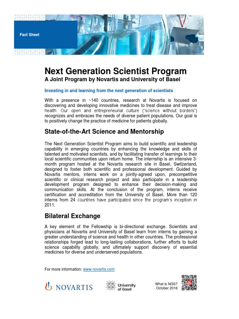 Ngs Factsheet 2016 | PDF | Mentorship | Internship