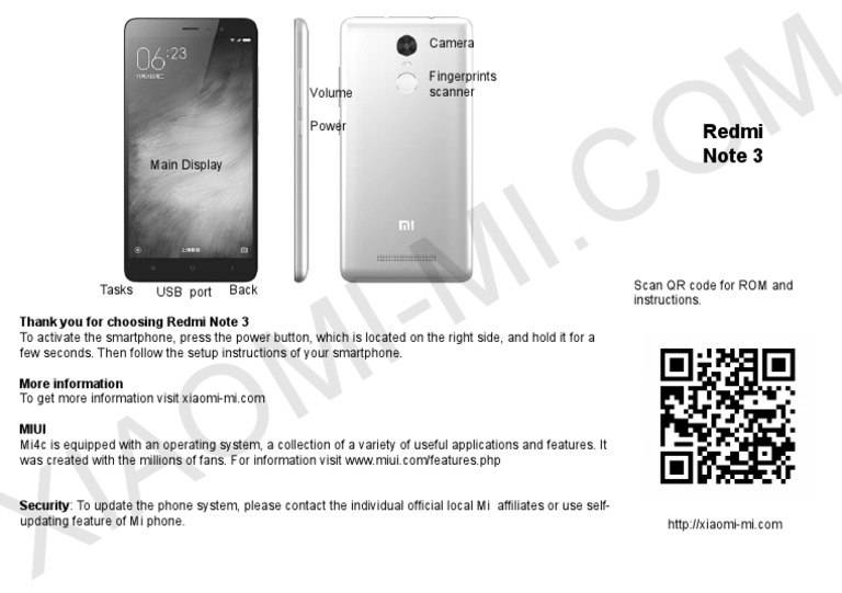 Redmi Note 3 User Guide | PDF