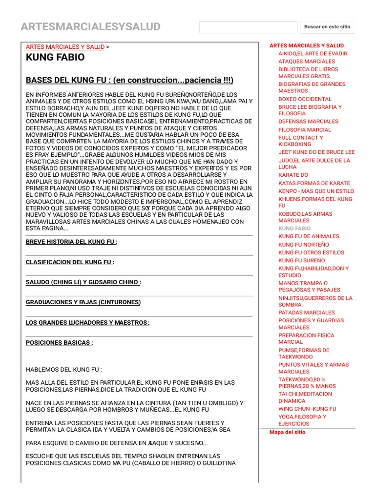 Kung Fabio - Artesmarcialesysalud | PDF | Taekwondo | Kárate