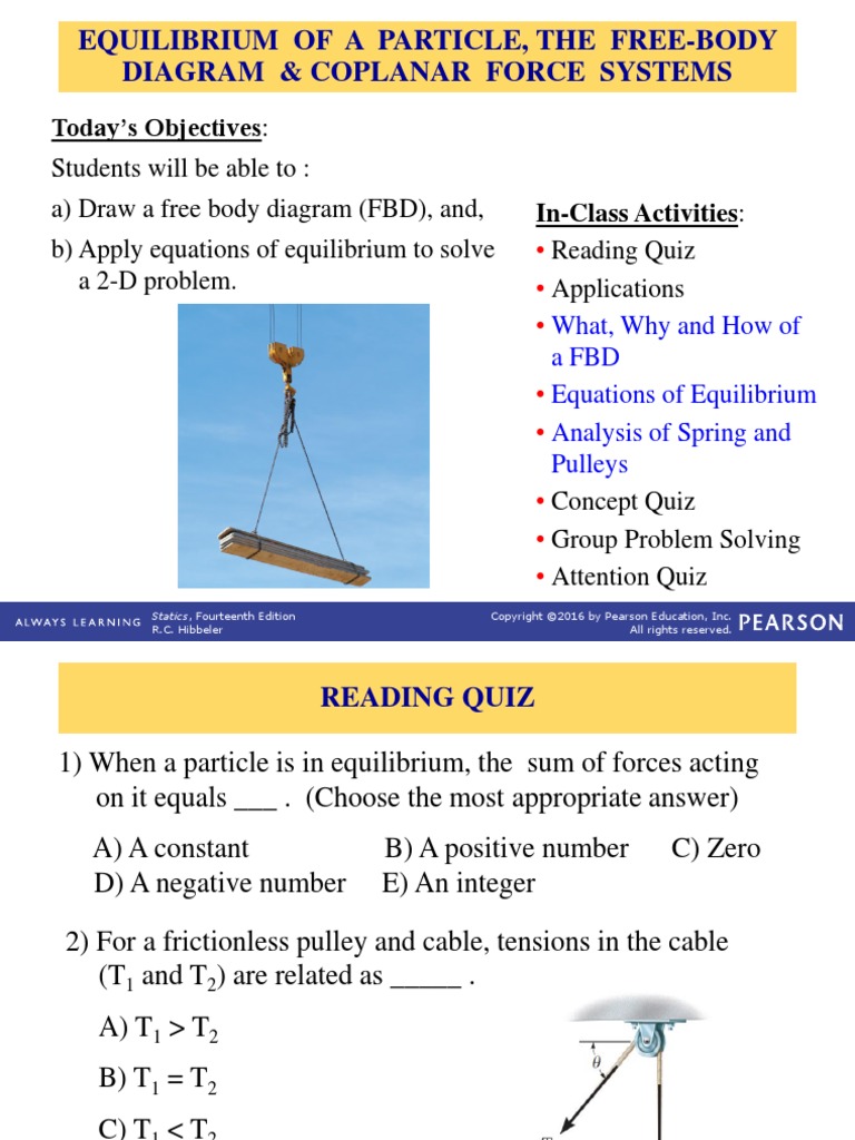 Equilibrium of A Particle, The Free-Body Diagram & Coplanar Force Systems | Download Free PDF ...