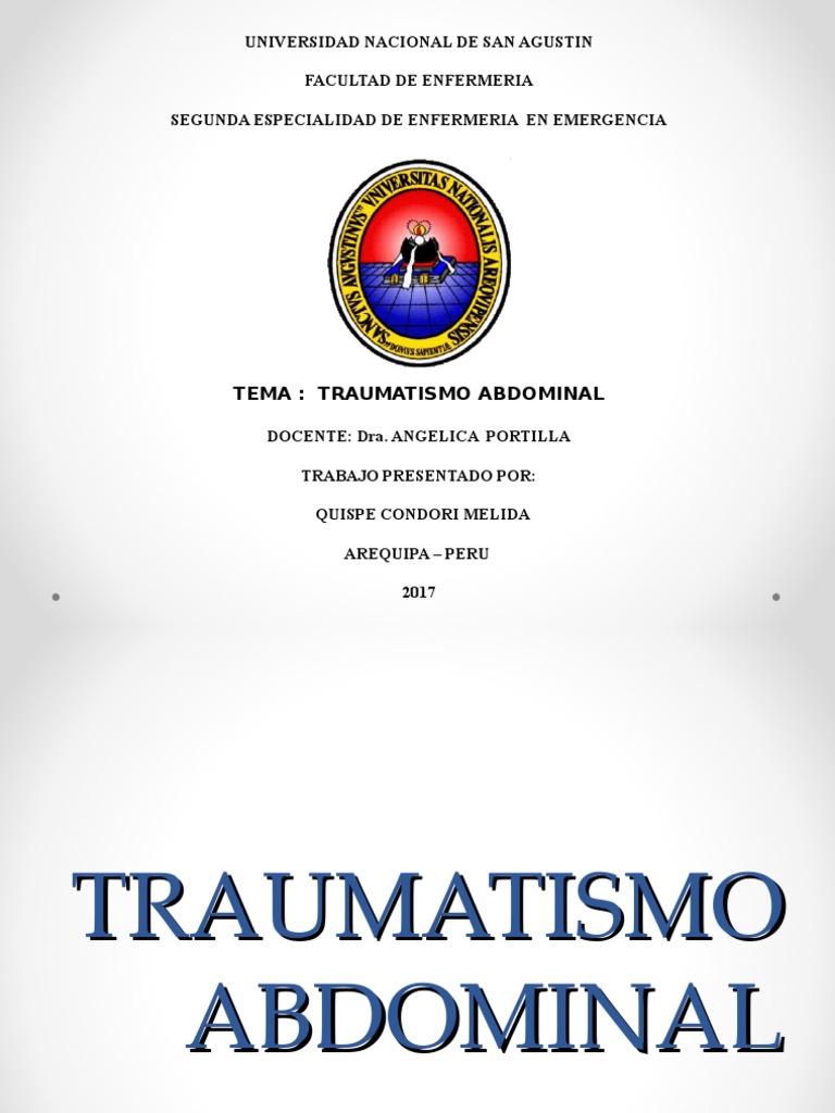 Exposicion Trauma Abdominal Final | PDF | Abdomen | Lesión