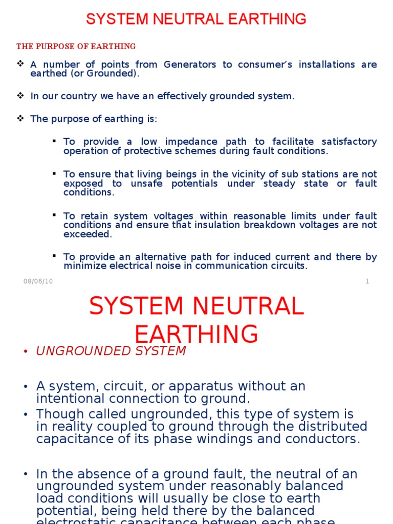 Neutral Earthing | PDF | Transformer | Insulator (Electricity)