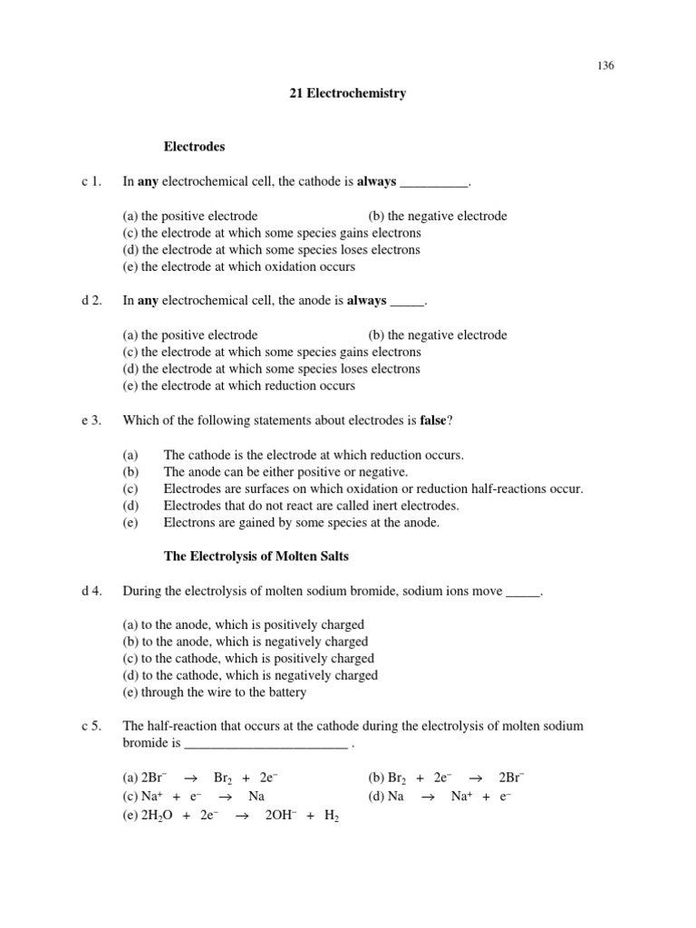 Cell Reactions and EMF Calculations | PDF | Anode | Redox
