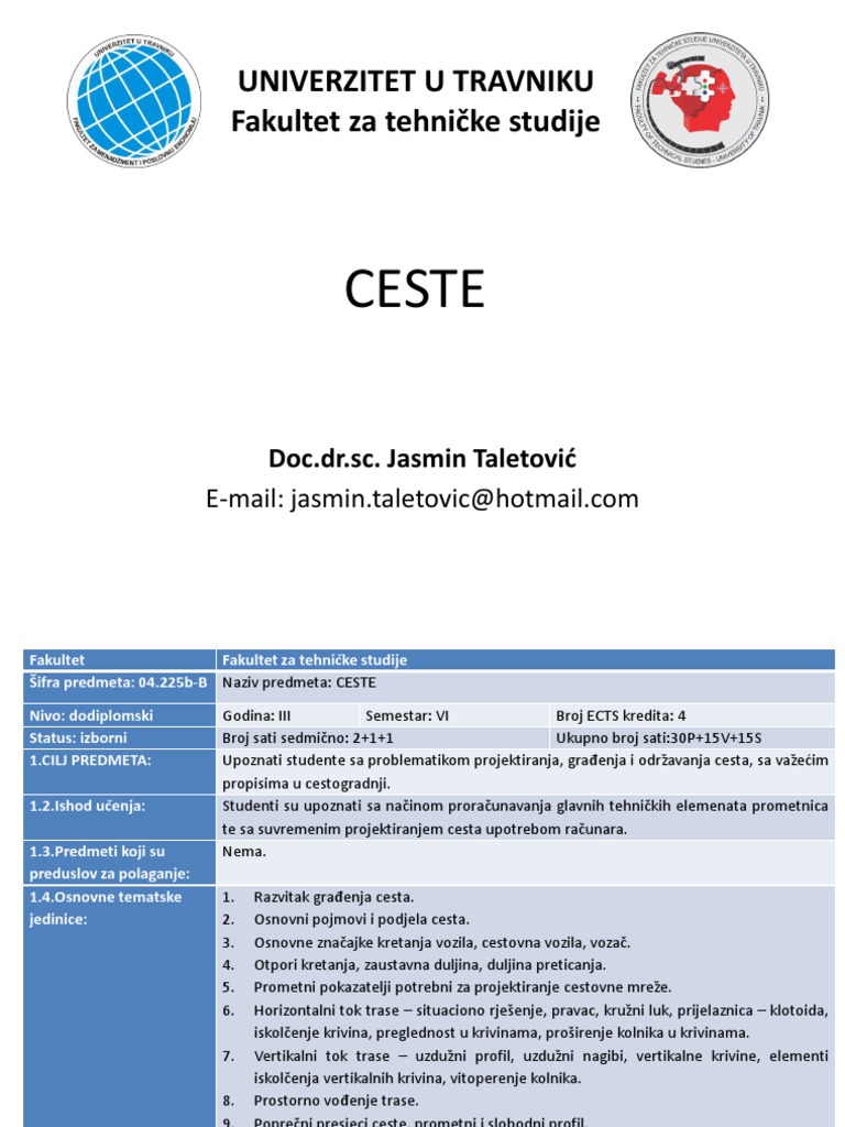 Uvod U Ceste | PDF