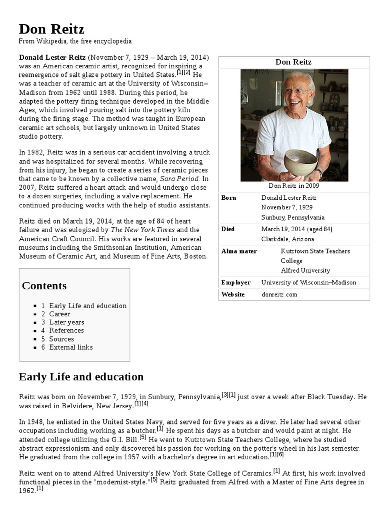 Don Reitz: Donald Lester Reitz (November 7, 1929 - March 19, 2014 ...