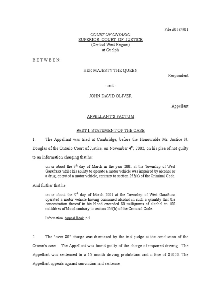 Court of Ontario: Information, Appeal Book, p.5 | PDF | Evidence (Law ...