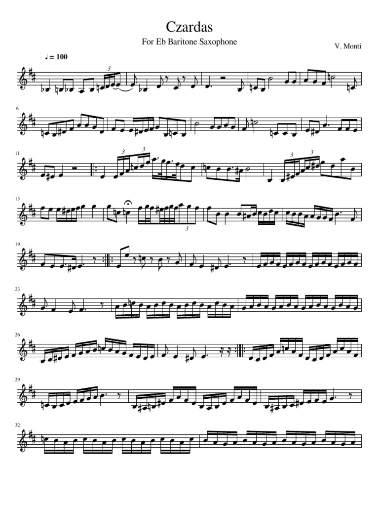Czardas For Eb Baritone Saxophone | PDF