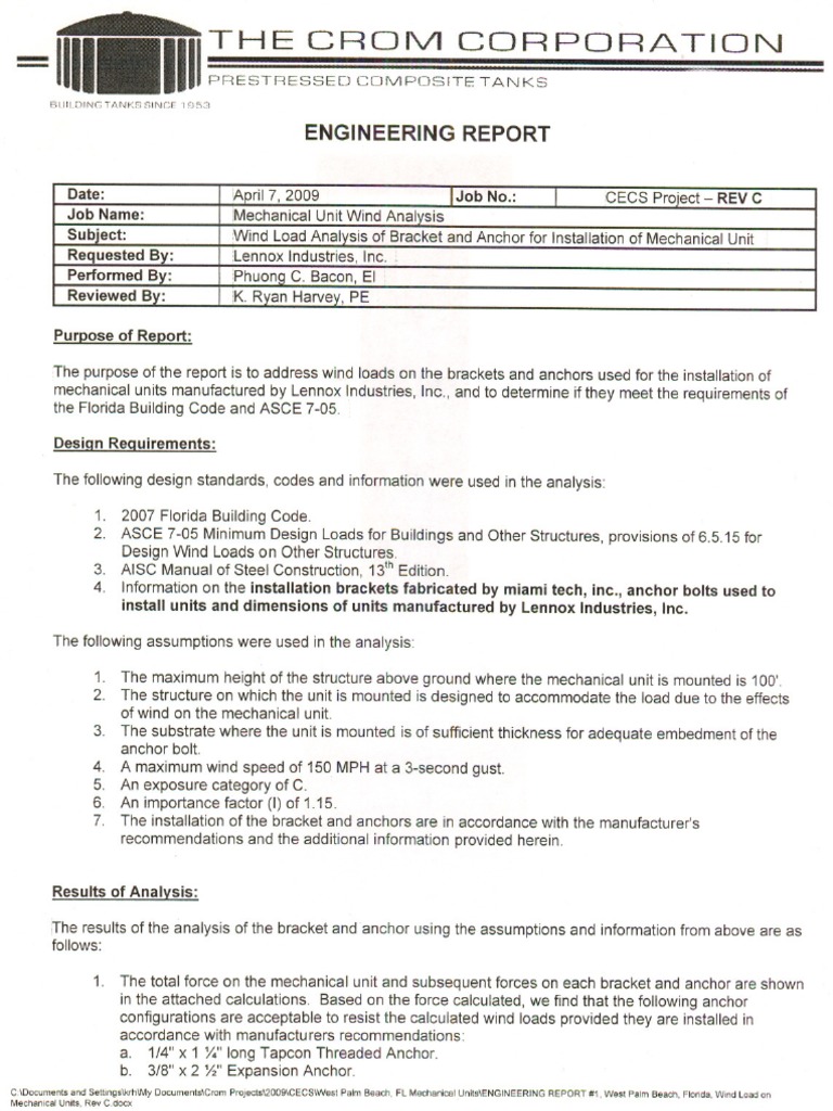 RTU Wind Load Example | PDF